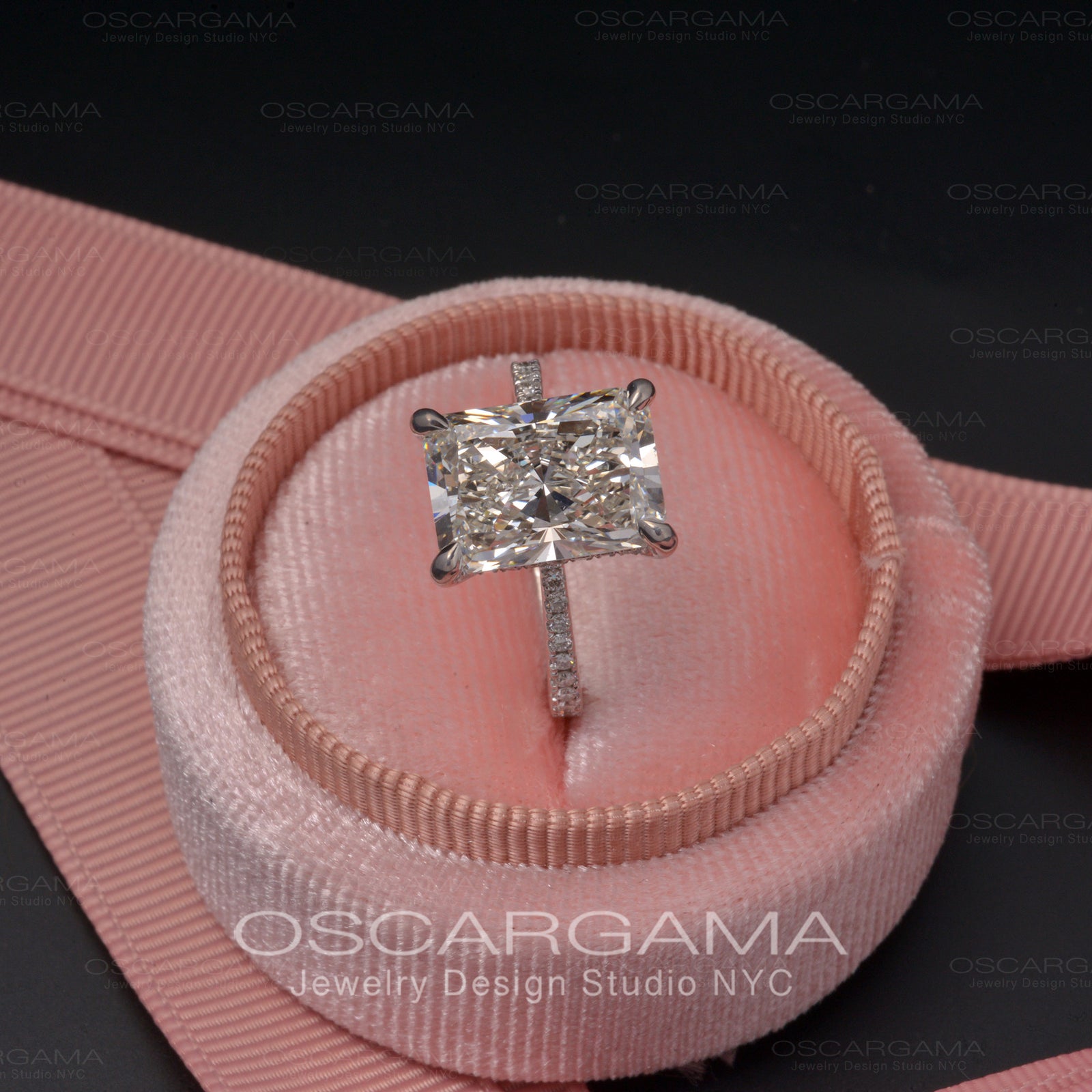 5ct Radiant Solitaire Diamond Engagement ring - Lab Grown Diamond