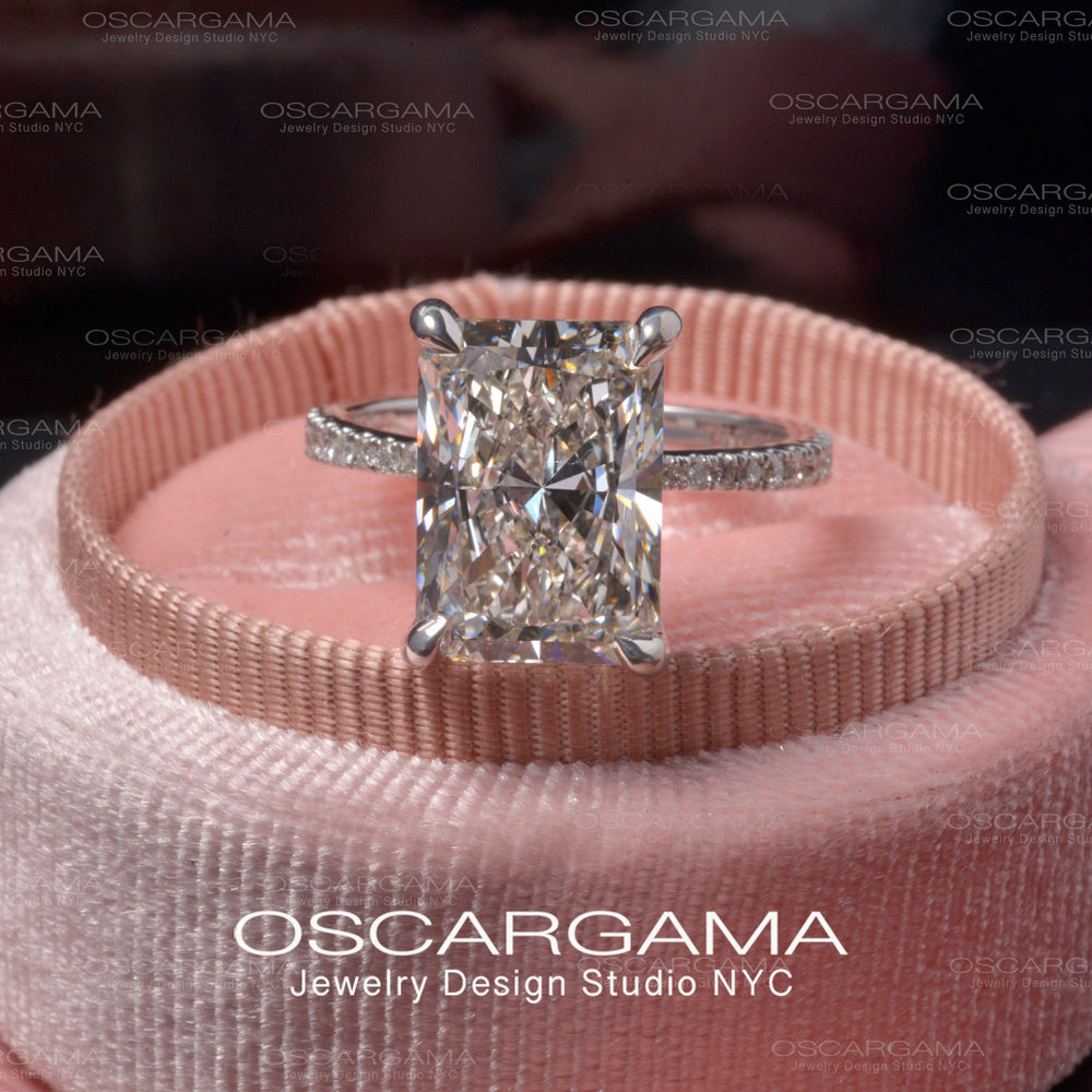 5ct Radiant Solitaire Diamond Engagement ring - Lab Grown Diamond
